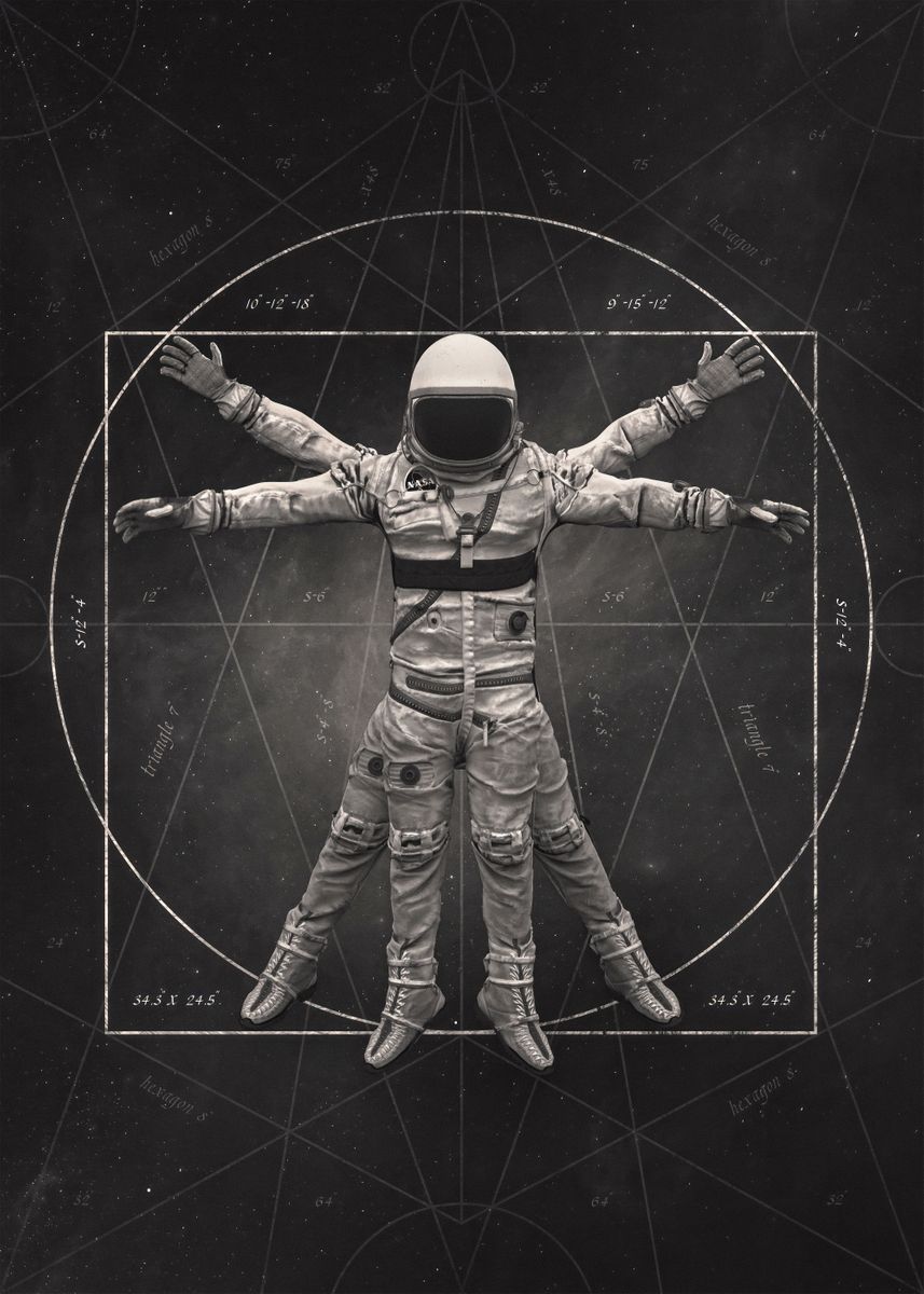 'Vitruvian Astronaut' Poster, picture, metal print, paint by Void Seven ...