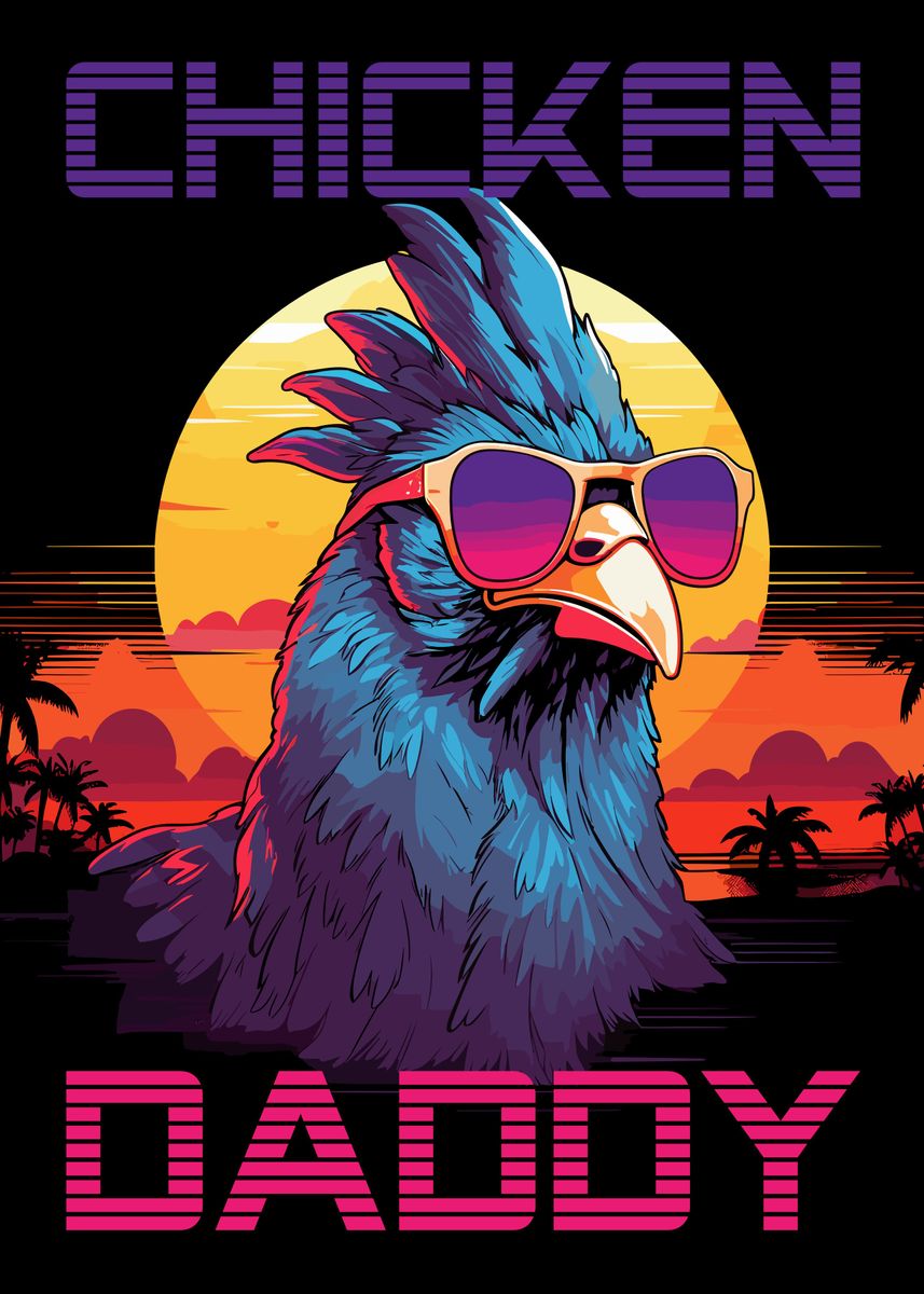 'Chicken Daddy' Poster, picture, metal print, paint by Brush and Barrel ...