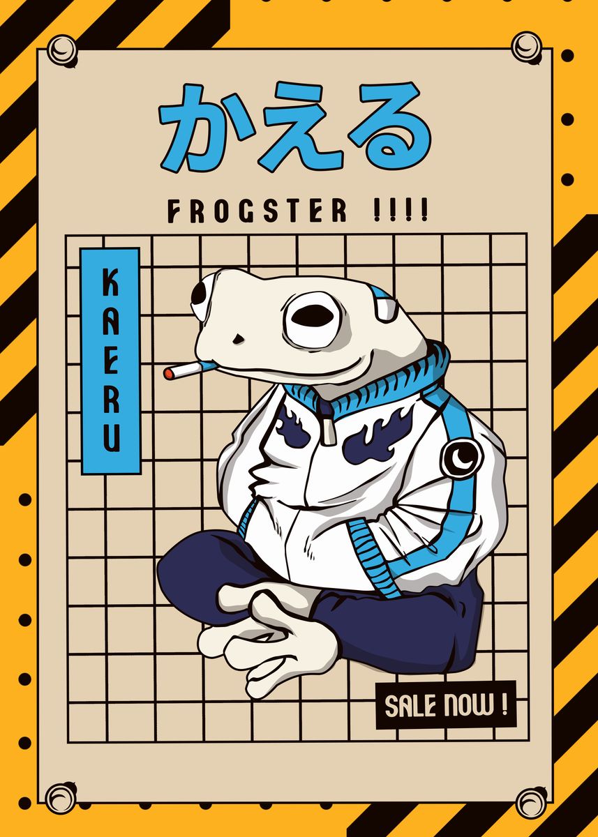 'japanese frogster kaeru' Poster, picture, metal print, paint by Facet ...