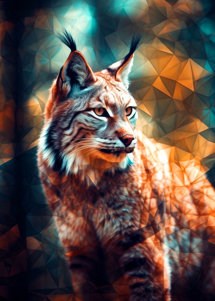 'Lynx' Poster, picture, metal print, paint by Helen Hall | Displate