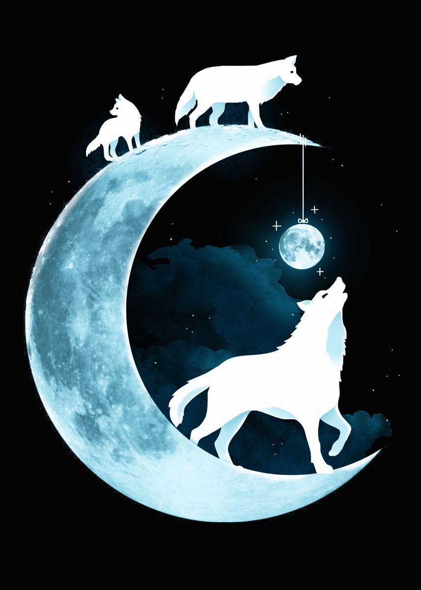 'Wolf Moon' Poster, picture, metal print, paint by Valentina Fabbri ...