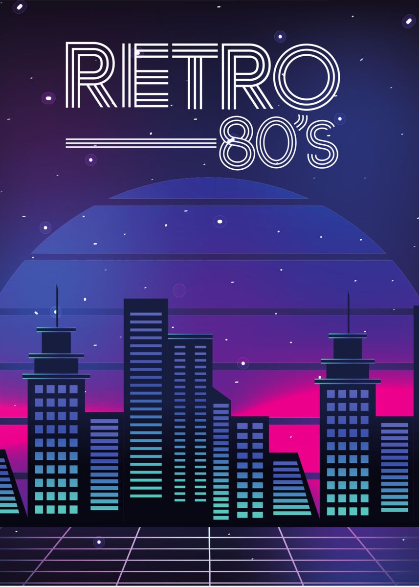 'Retro 80s Art' Poster, picture, metal print, paint by Faqih Art | Displate