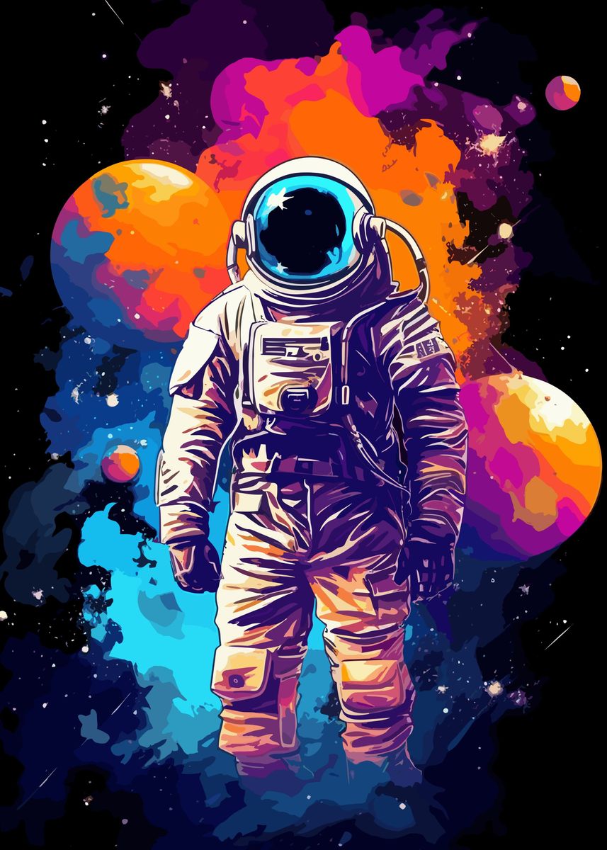 'Space Astronaut Abstract' Poster, picture, metal print, paint by Art ...