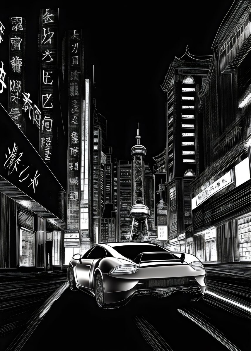 'Japanese Exotic Car JDM' Poster by FutureIsGeek | Displate