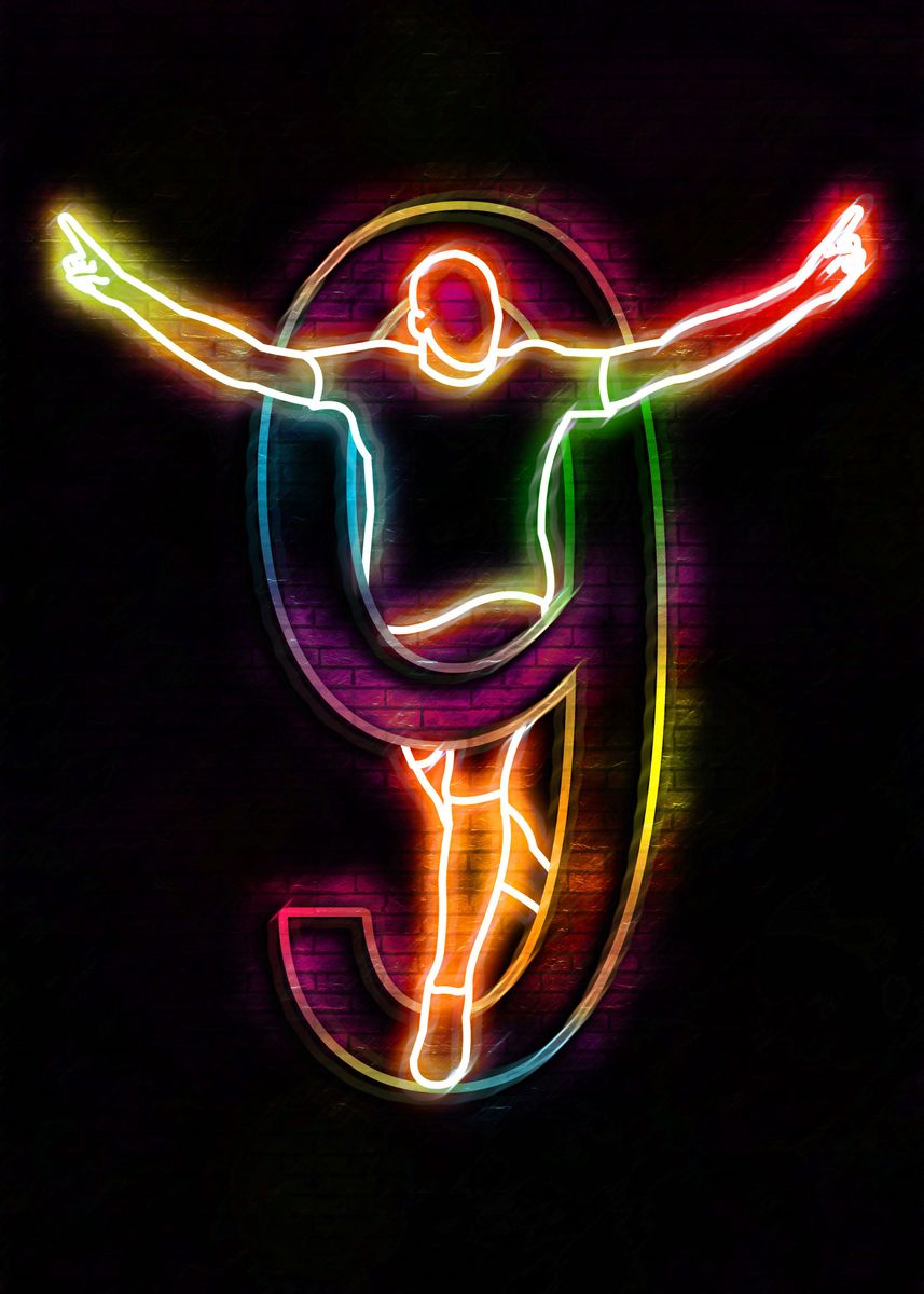 'squad football number 9' Poster, picture, metal print, paint by Izmo ...