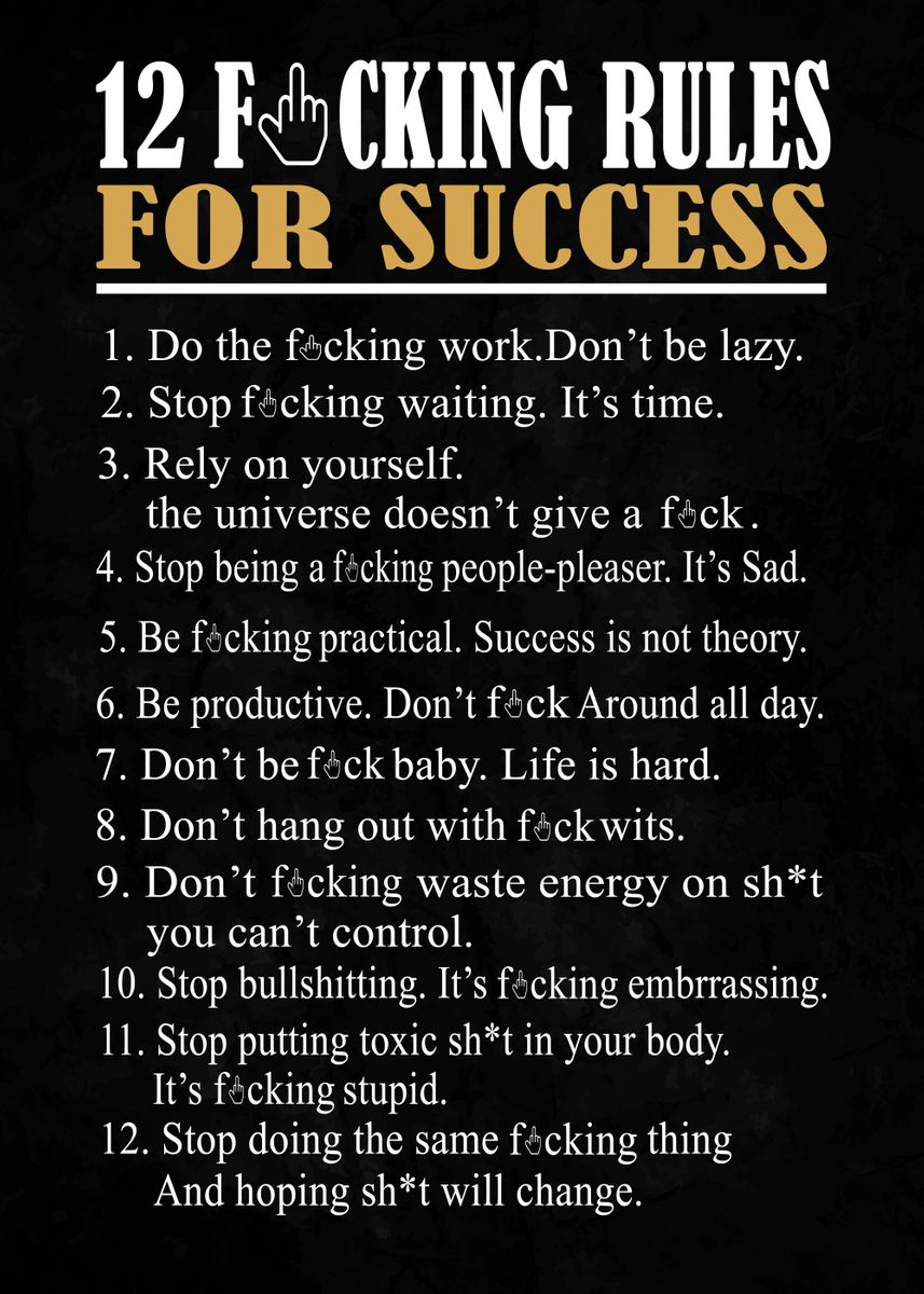 '12 rules to success' Poster by nhivivuha | Displate