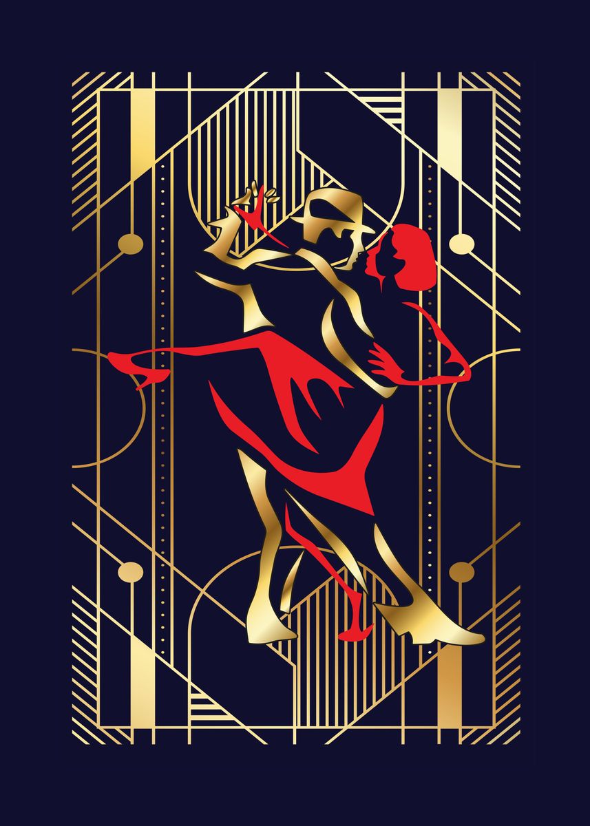 'Thunder 20s Tango' Poster, picture, metal print, paint by Cat Coconut ...