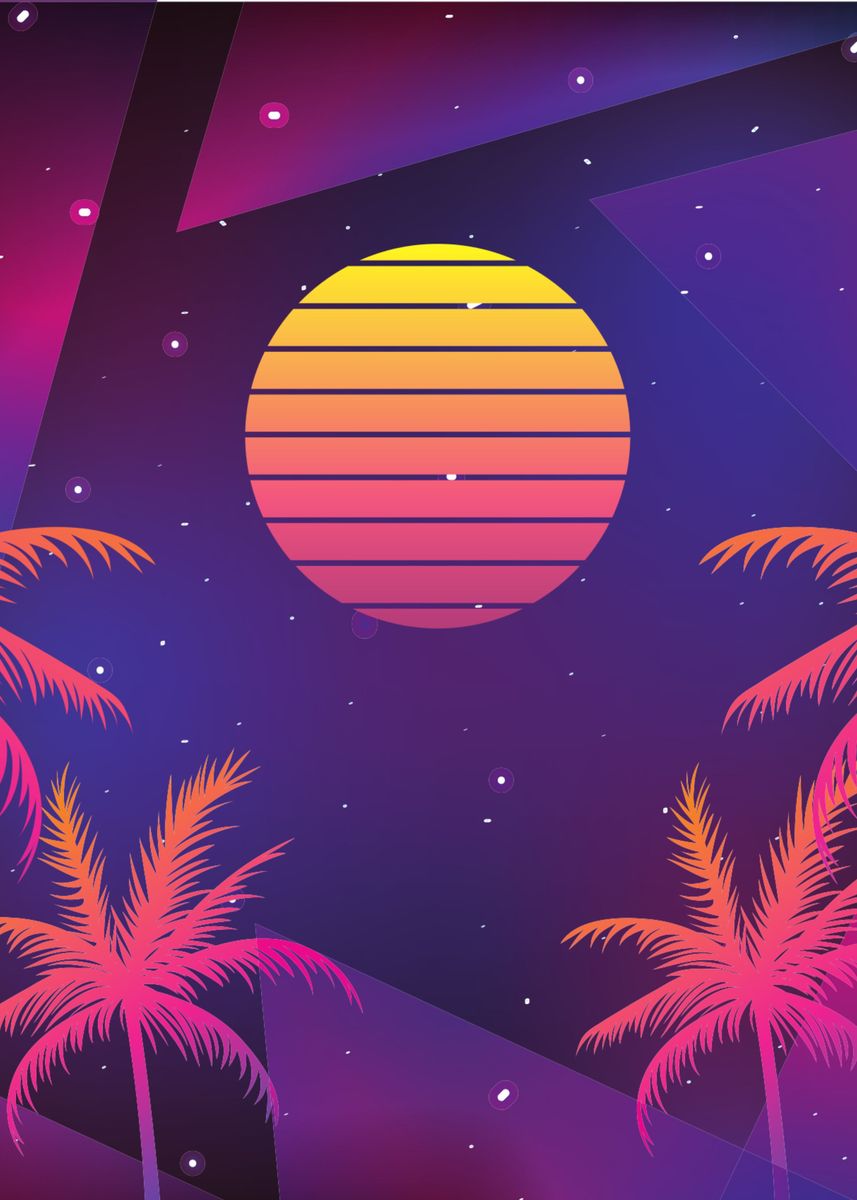 'Retro 80s Art' Poster, picture, metal print, paint by Faqih Art | Displate