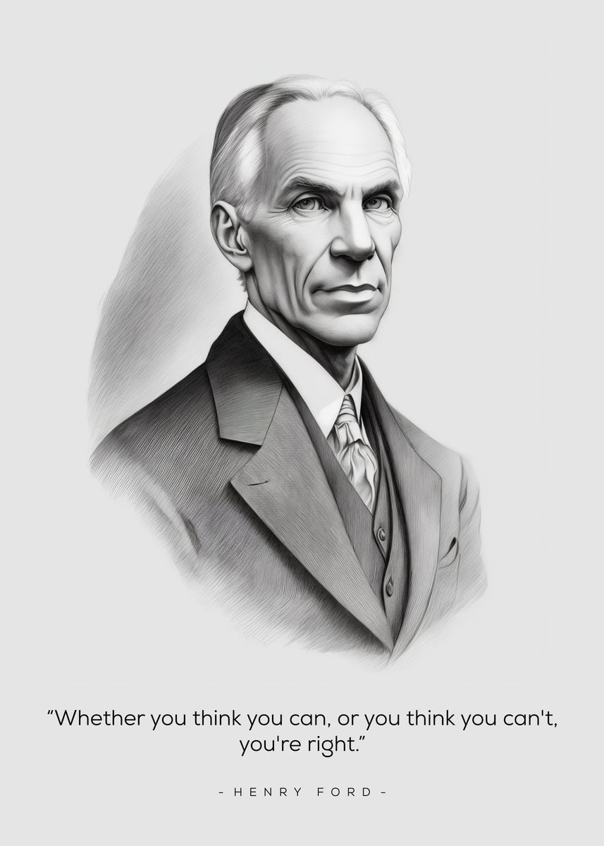 'Henry Ford Quotes' Poster, picture, metal print, paint by d Quote ...