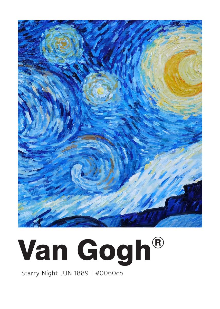 'Starry Night' Poster, picture, metal print, paint by kagezami | Displate