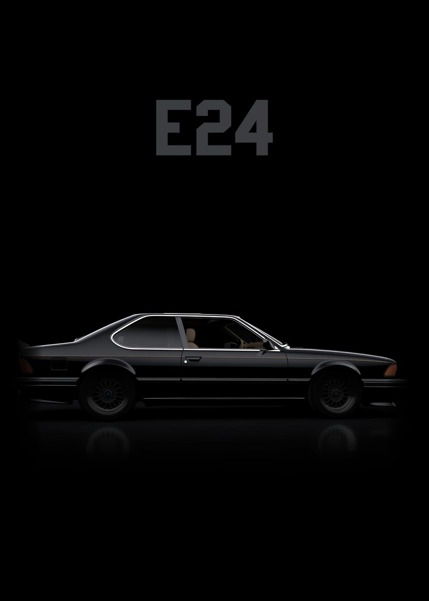 'e24 classic bimmer' Poster, picture, metal print, paint by Masje ...