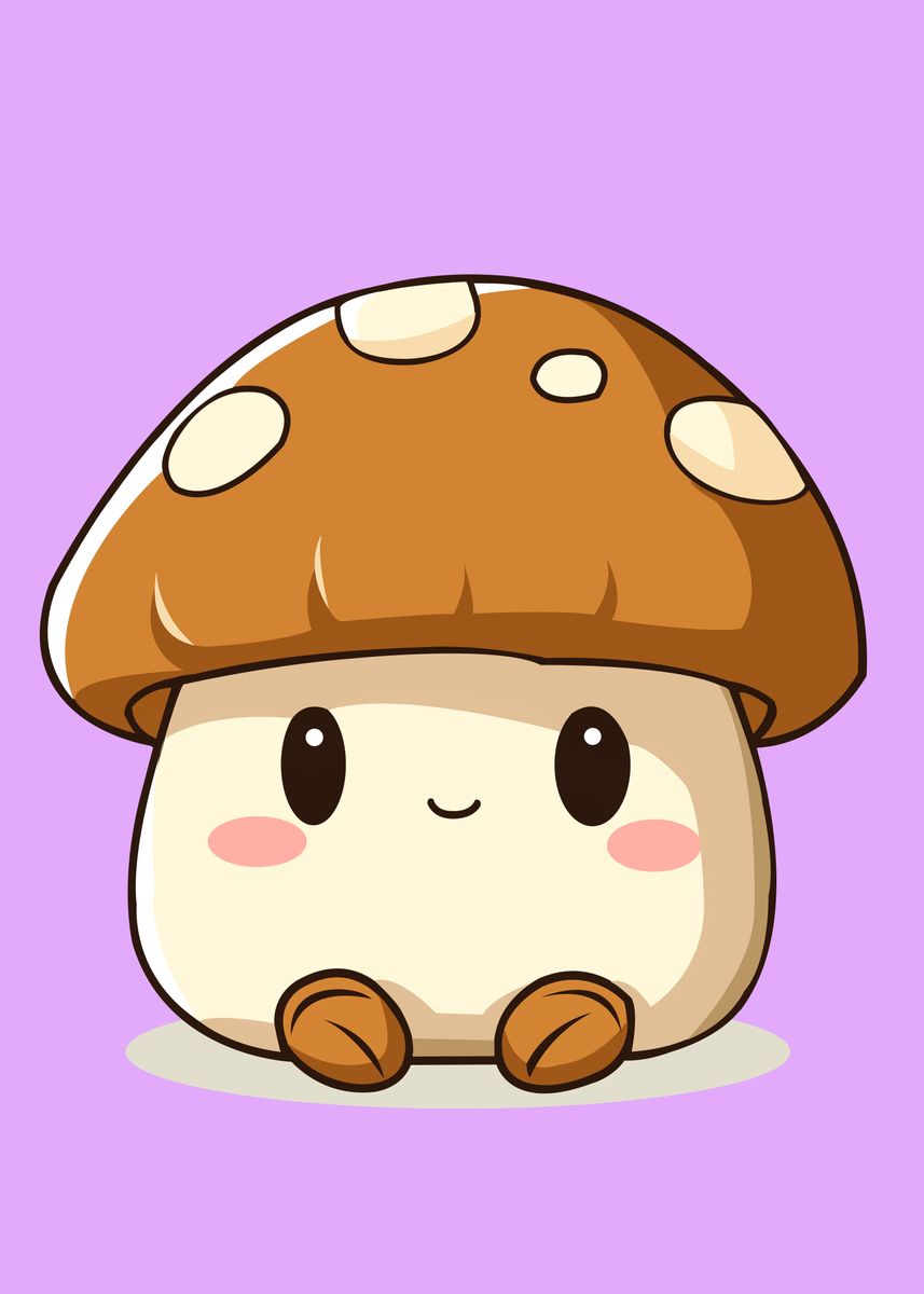 'mushroom cute' Poster, picture, metal print, paint by Chloe Connelly ...