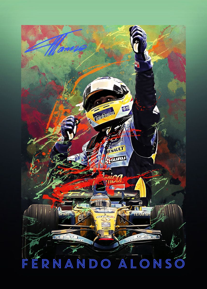 'Fernando Alonso' Poster by Tom Hiddleston | Displate
