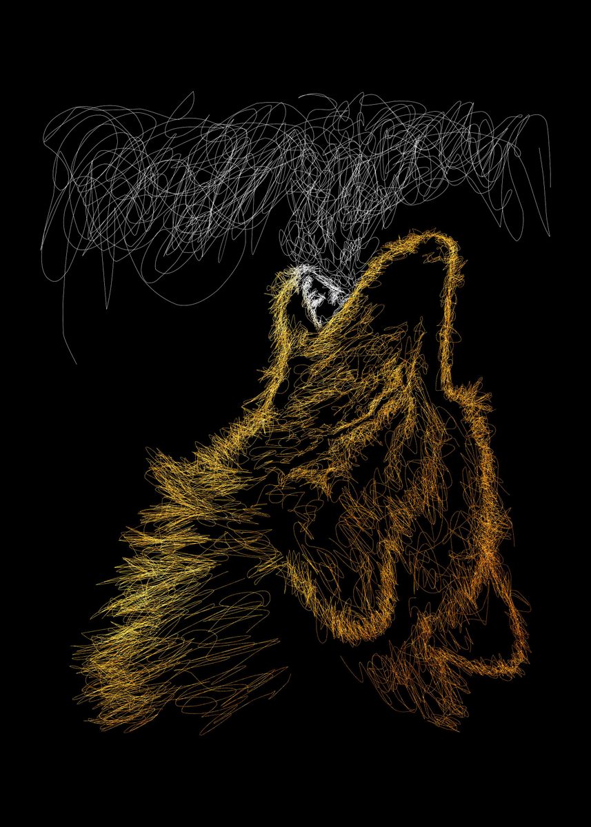 'Wolf Roar' Poster, picture, metal print, paint by Dalton Joyce | Displate
