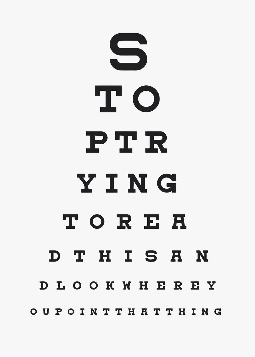 'Bathroom Eye Test' Poster, picture, metal print, paint by Earnestine ...