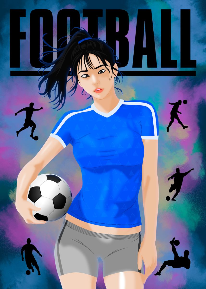 'football girl' Poster, picture, metal print, paint by best art moshper ...