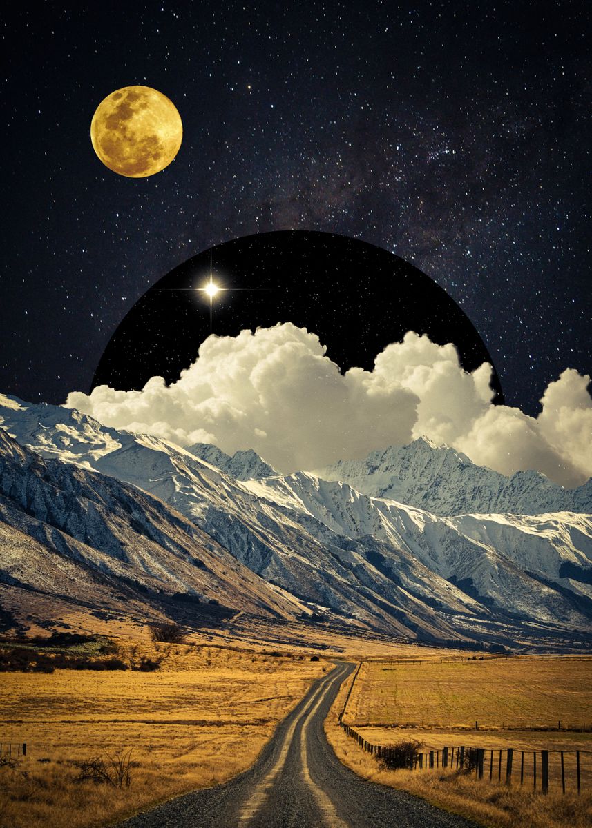 'Midnight Layers' Poster, picture, metal print, paint by Aaron the Humble | Displate