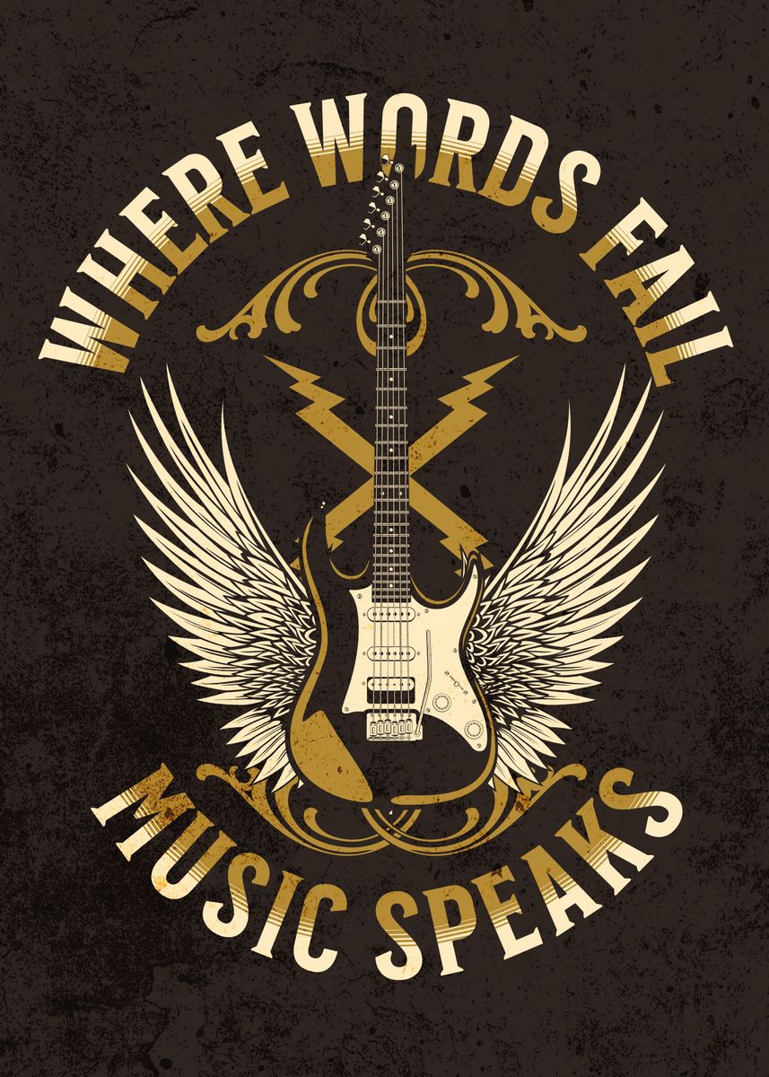 'Guitar Music Inspiration' Poster by GeertJan Hendriks | Displate