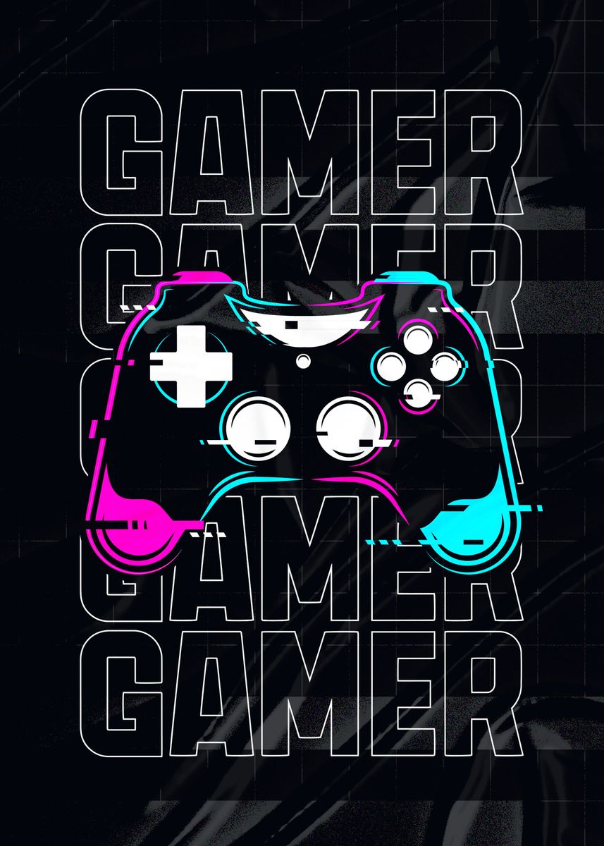 'Joy Stick Gamer' Poster, picture, metal print, paint by P U F F Y ...