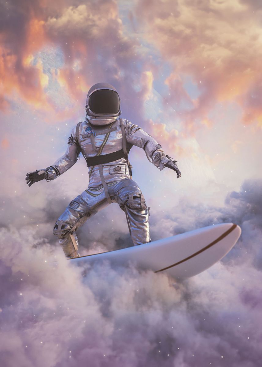 'Sky Surfer' Poster, picture, metal print, paint by Void Seven | Displate