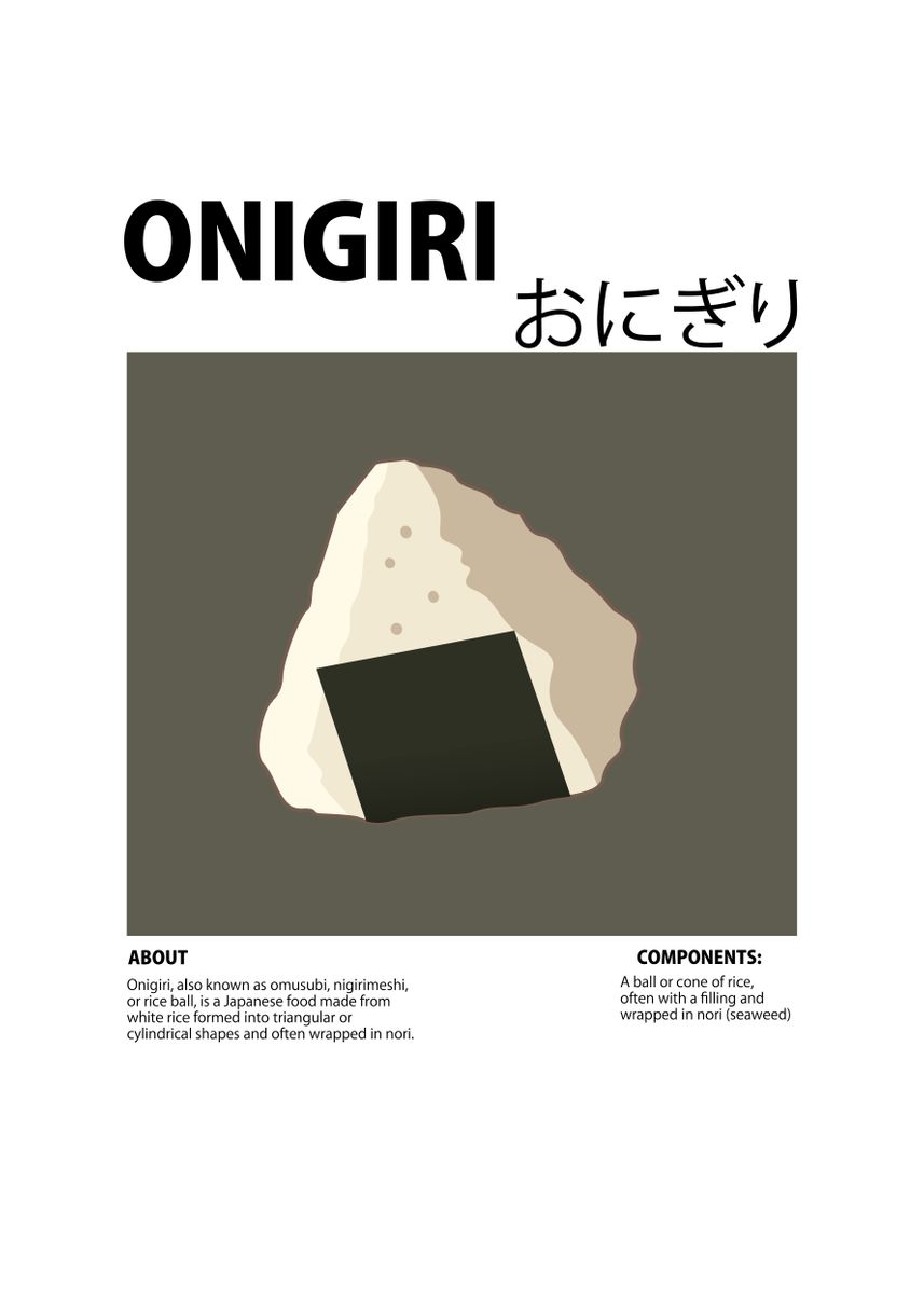 'onigiri' Poster, picture, metal print, paint by Ratna Mutia Dewi ...