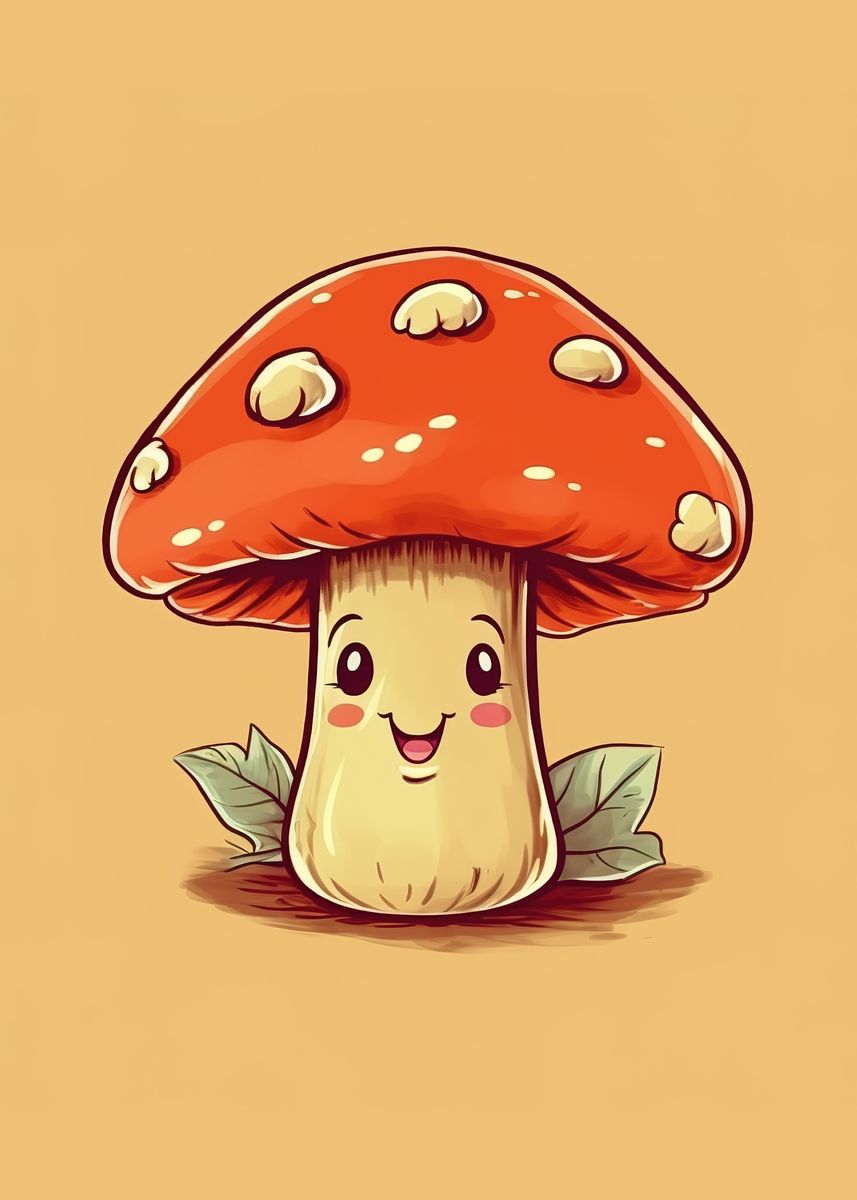 'mushroom cute ' Poster by Isla Daven | Displate