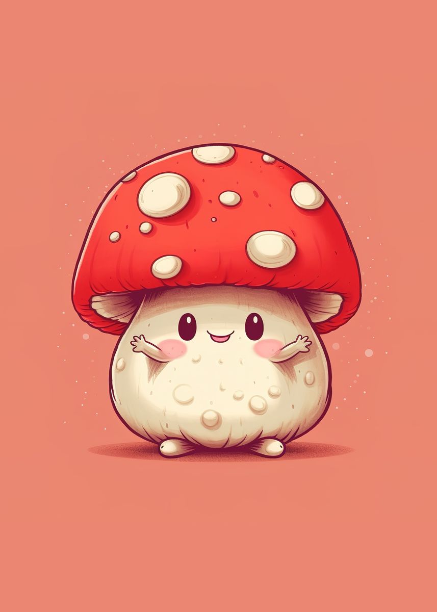 'mushroom cute ' Poster by Chloe Connelly | Displate