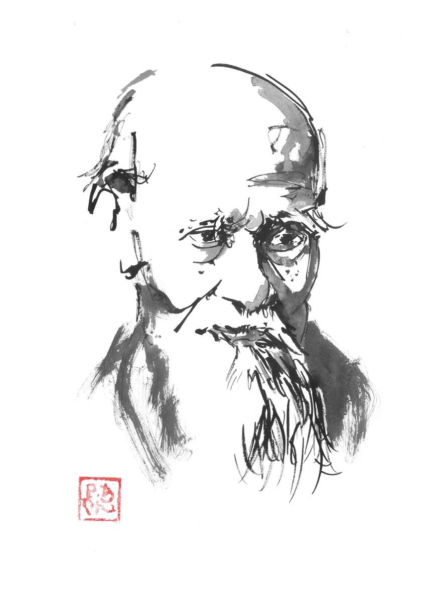 'o sensei portrait' Poster by pechane sumie | Displate