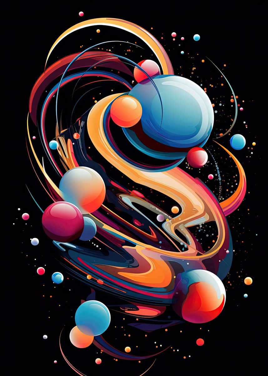 'Abstract Astral Symphony' Poster, picture, metal print, paint by ...