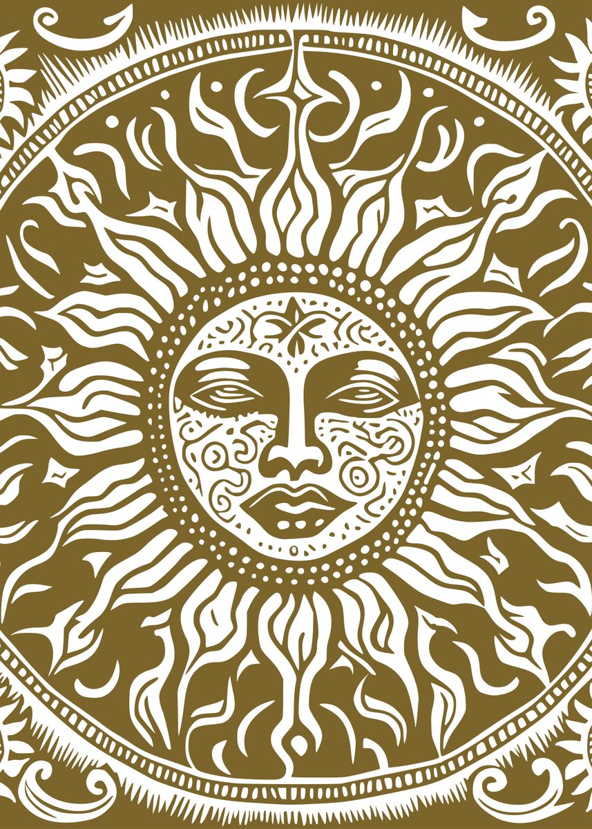 'Vintage Sun ' Poster by Prawny | Displate