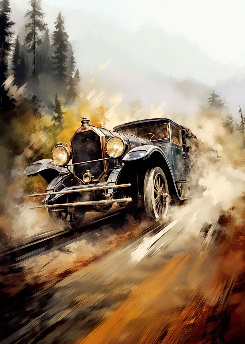 'Classic Car Vintage ' Poster, picture, metal print, paint by Janaka ...