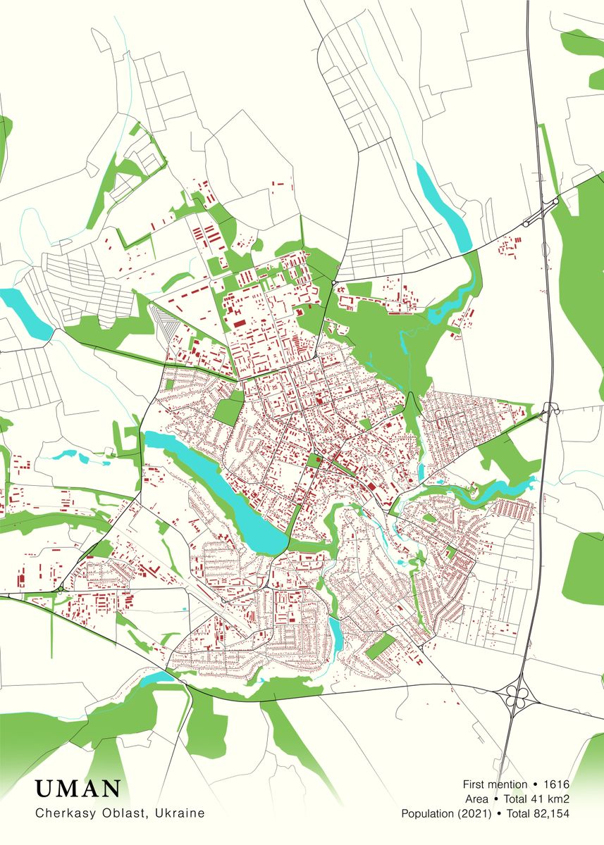 'Uman Cherkasy Oblast ' Poster, picture, metal print, paint by Terrance ...