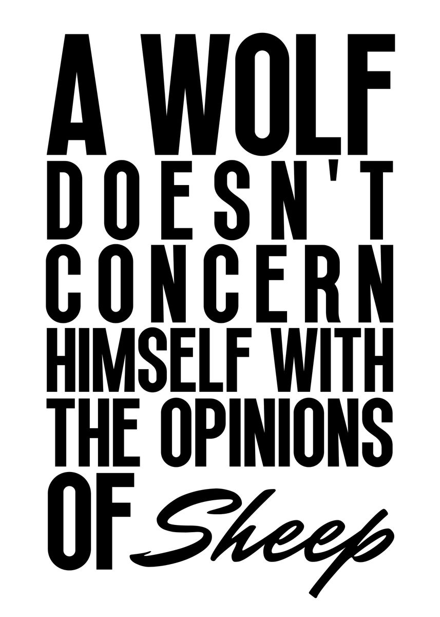 'Wolf Motivation Quote' Poster by Wezt Studio | Displate