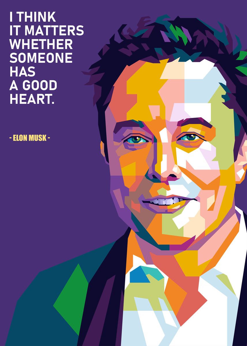 'Elon Musk' Poster, picture, metal print, paint by Mas Nono | Displate