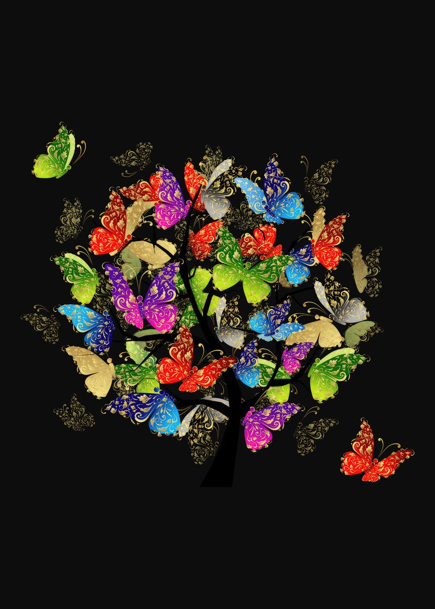 'Butterfly' Poster, picture, metal print, paint by Emma ART | Displate