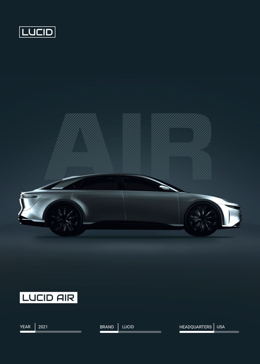'Lucid Air 2021' Poster, picture, metal print, paint by Basues | Displate