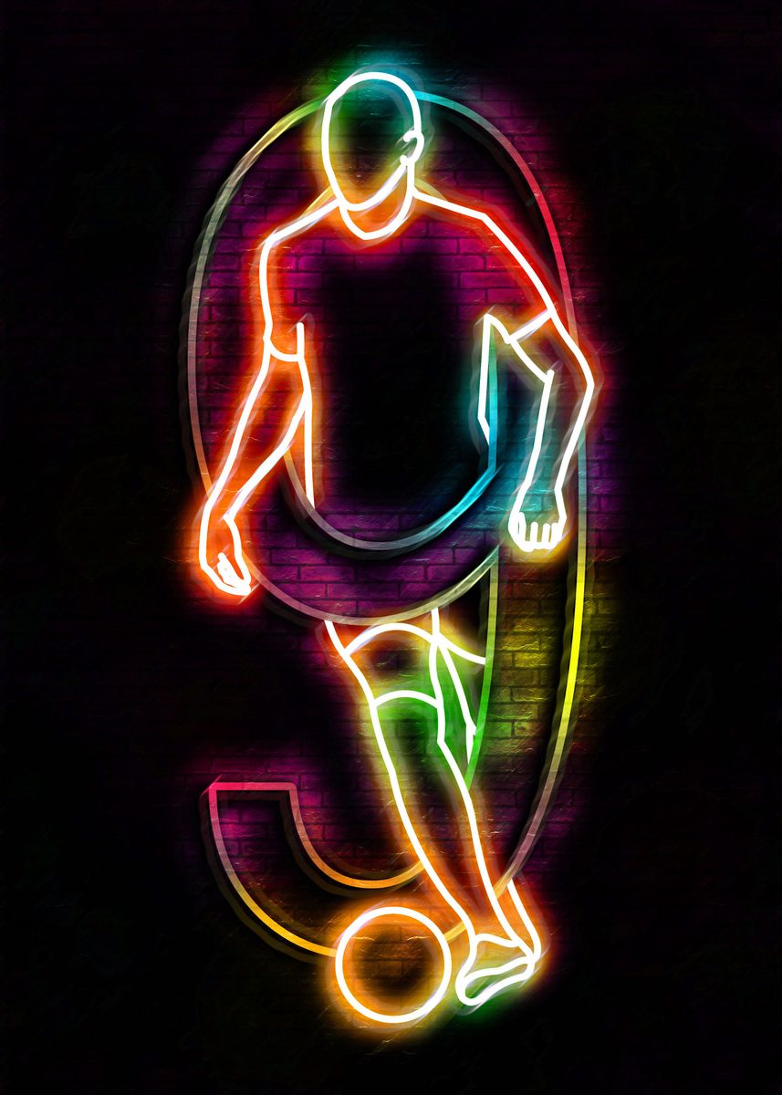 'football back number 9' Poster, picture, metal print, paint by Izmo ...