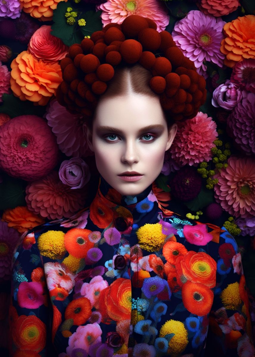 'flowers model' Poster, picture, metal print, paint by jantikusuma ...