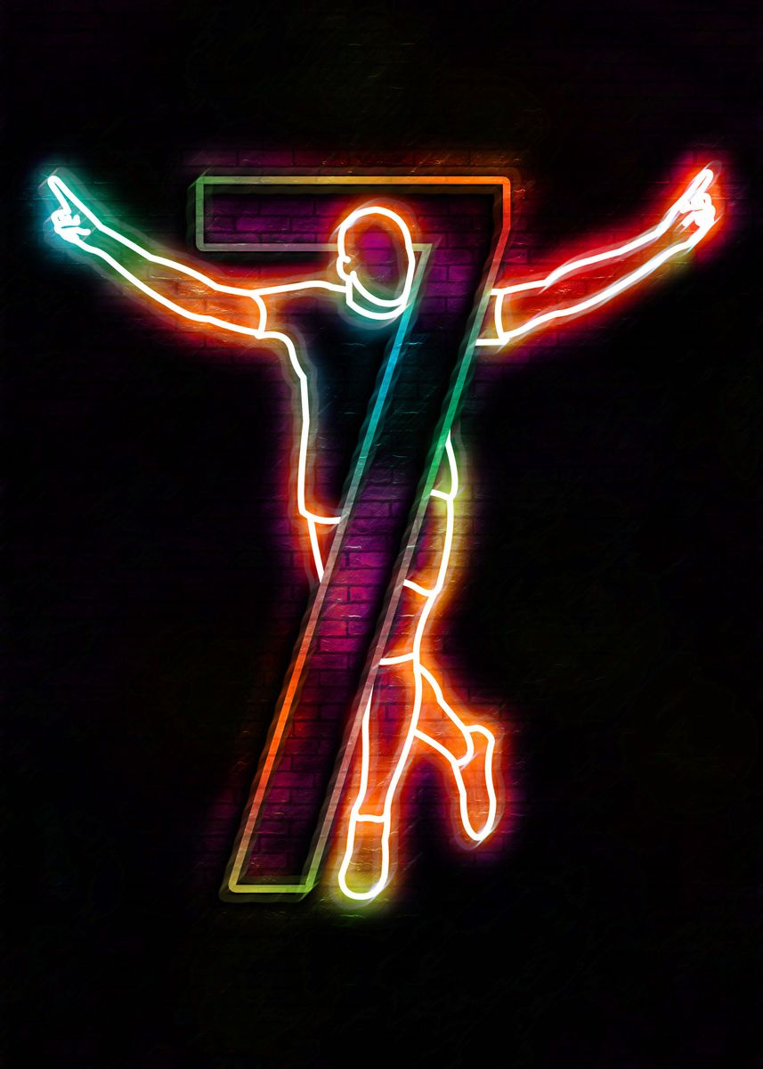 'football back number 7' Poster, picture, metal print, paint by Izmo ...