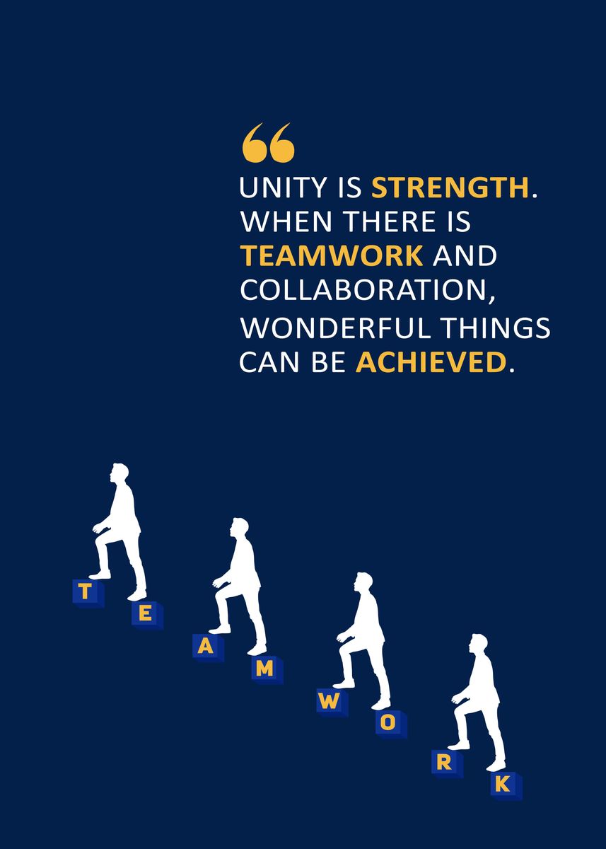 'Teamwork Quote Motivation' Poster, picture, metal print, paint by ...