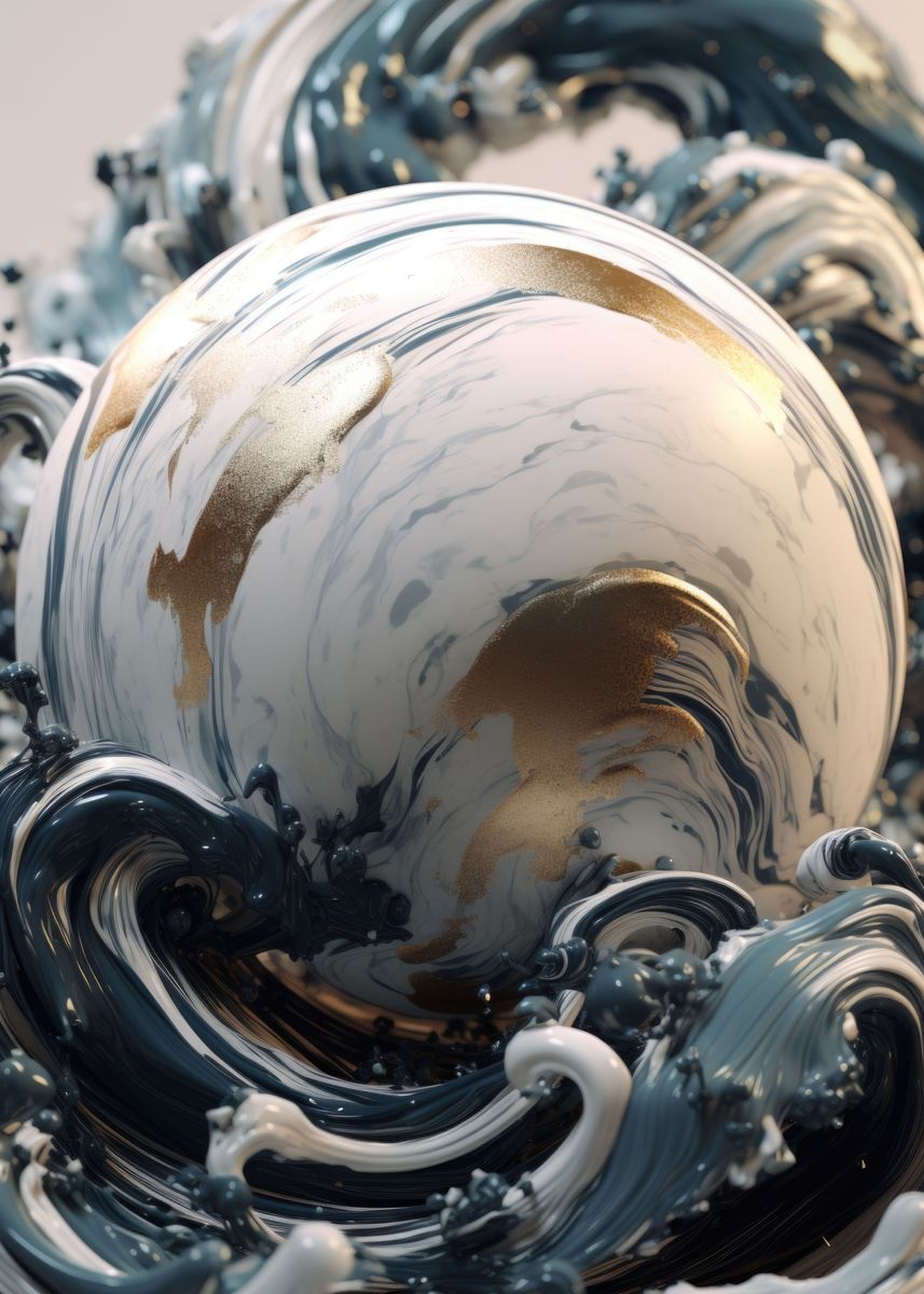 'Marble Ball' Poster, picture, metal print, paint by Stylianos ...