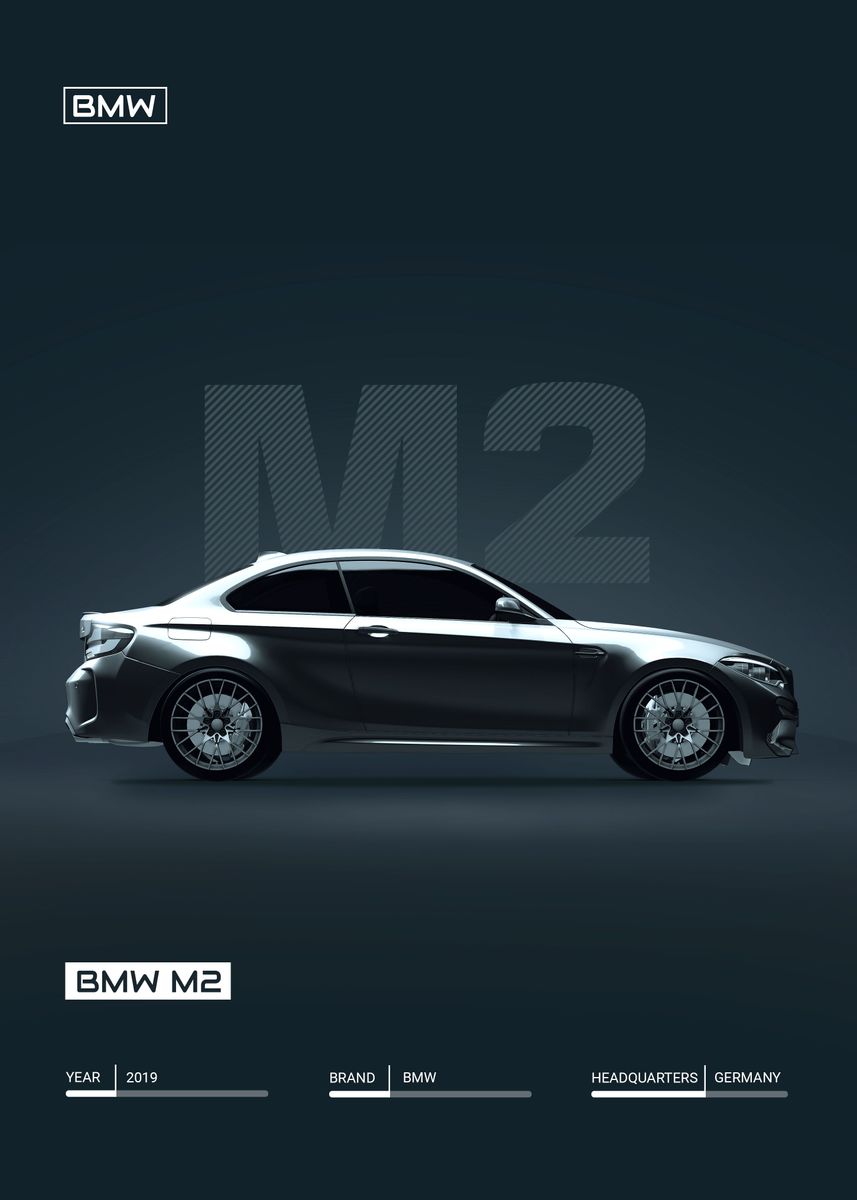 'BMW M2 2019' Poster, picture, metal print, paint by Basues | Displate