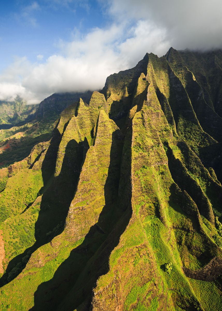 'Mountain ridges Kauai' Poster, picture, metal print, paint by Matteo ...