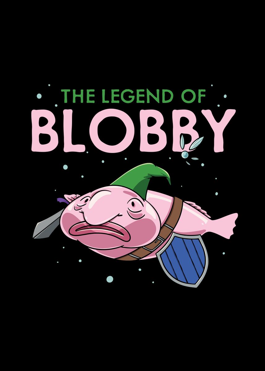 'RPG Design for a Blobfish' Poster, picture, metal print, paint by ...