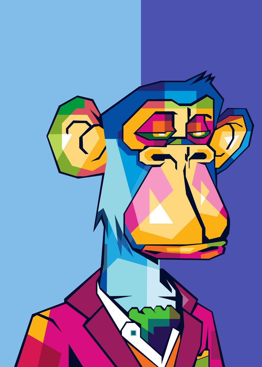 'WPAP Bored APe' Poster, picture, metal print, paint by Magic Apes ...