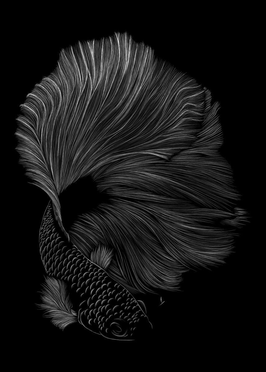 '029 Fish' Poster, picture, metal print, paint by OneDot | Displate