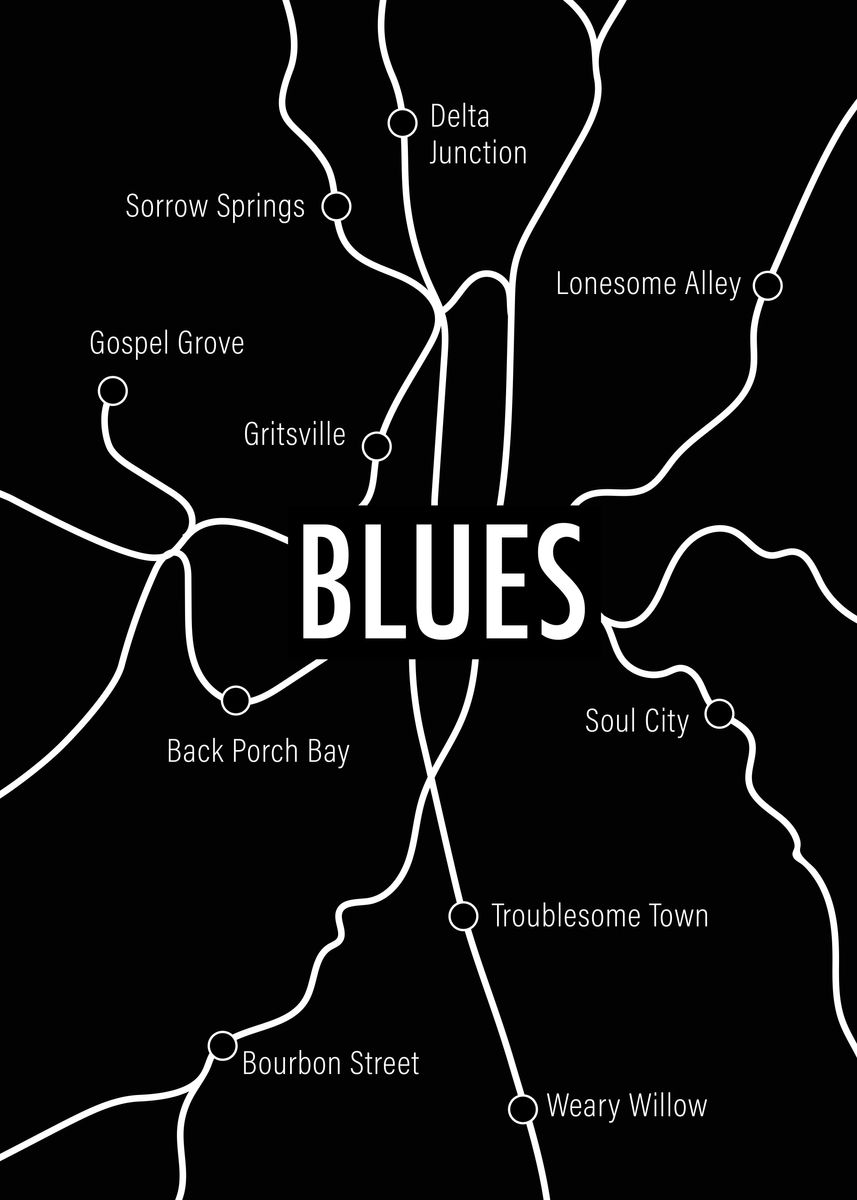'Blues music poster' Poster, picture, metal print, paint by Aleksey ...