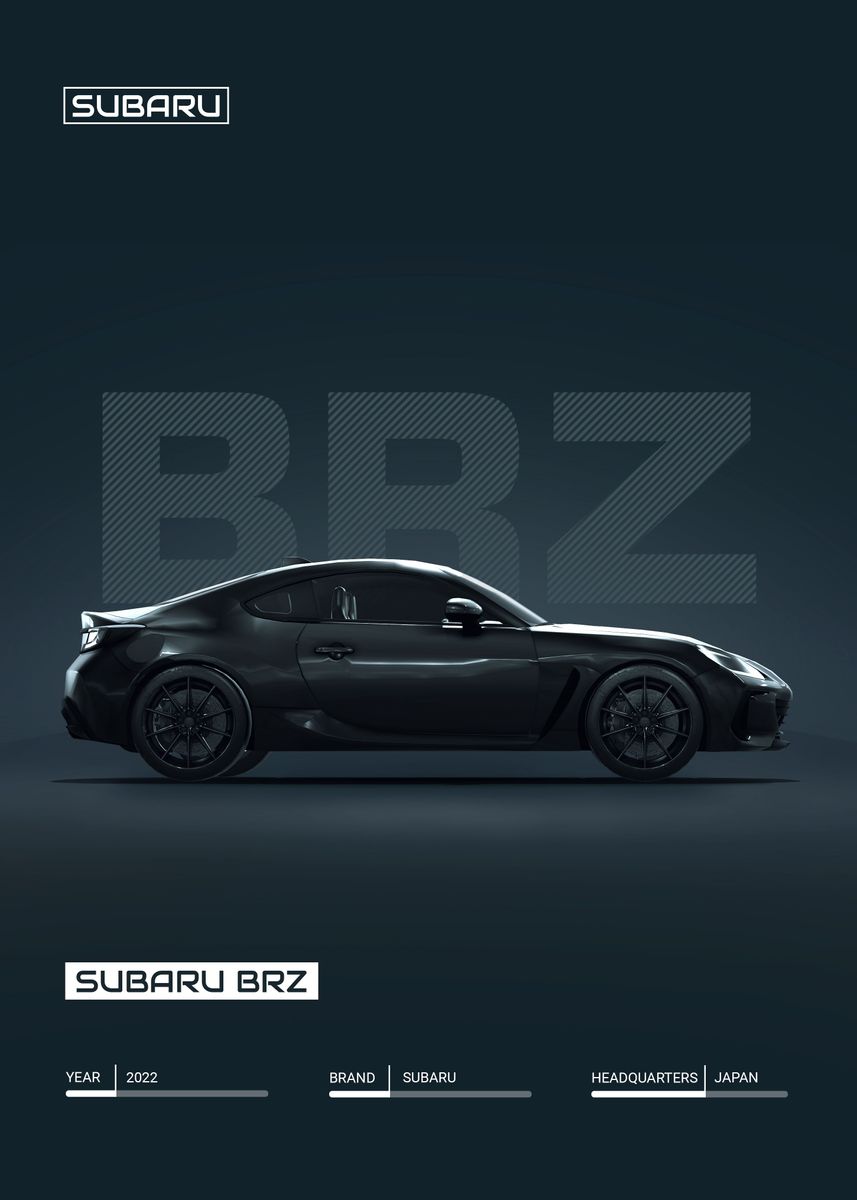 'Subaru BRZ 2022' Poster, picture, metal print, paint by Basues | Displate