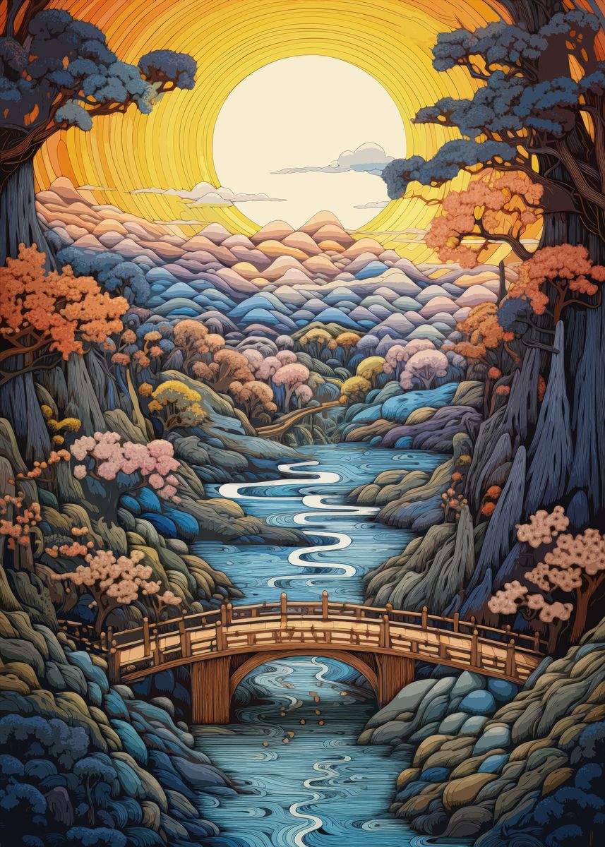 'Japanese Trail' Poster by JON HUGHES | Displate