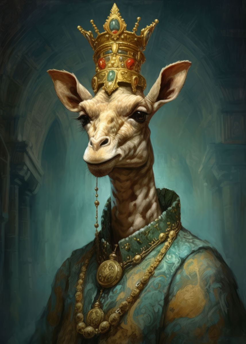 'King Giraffe' Poster, picture, metal print, paint by Frank Hirschle ...